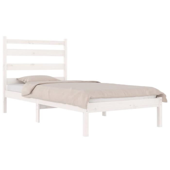 Lit Simple 90x200cm | Structure de lit en Bois 1 place | Tête de lit et ...