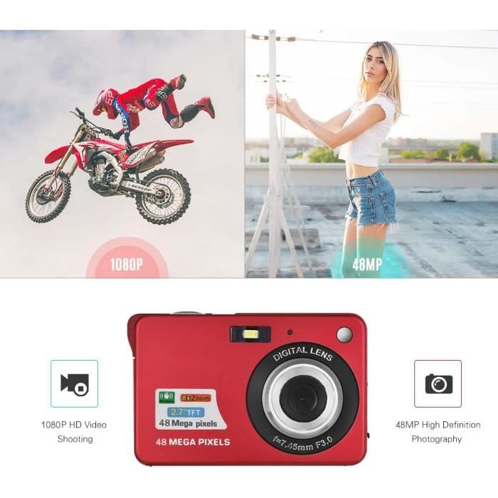 Appareil Photo Numérique Avec 2 Piles, Appareil Photo Compact 720P Hd ...