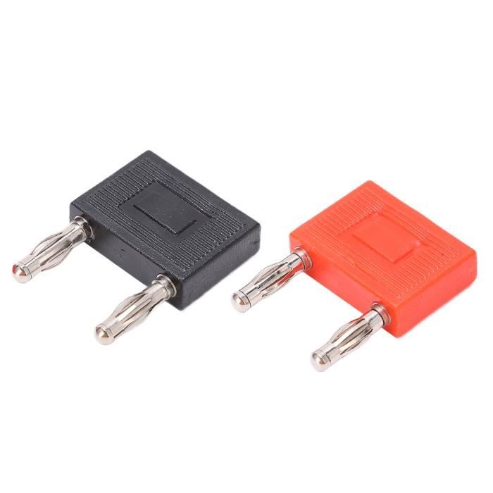 Connecteur de fiche banane double rangée U37 - PWSHYMI - Rouge, Noir - ABS, Cuivre rouge ...