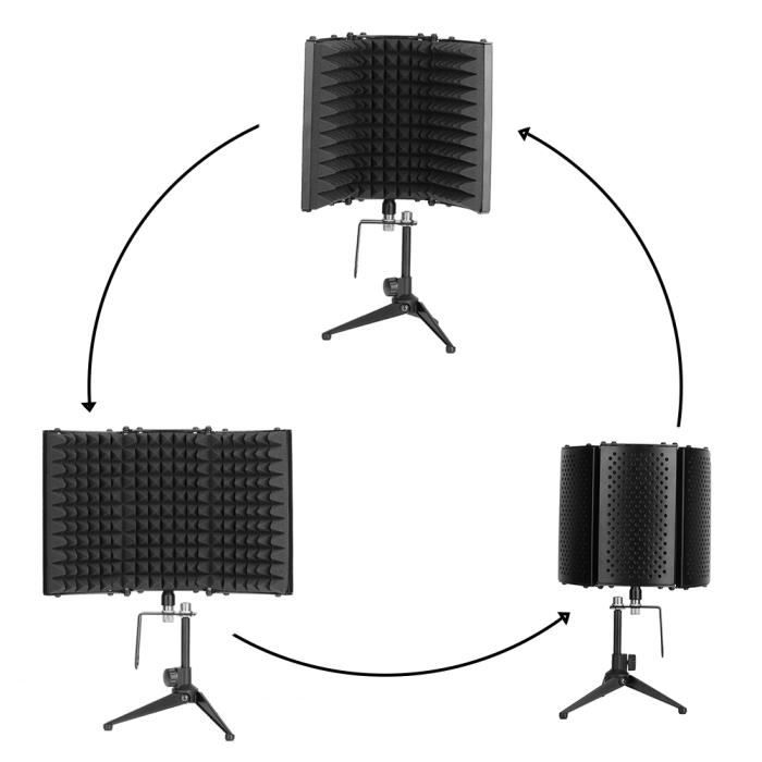 Écran acoustique de microphone Amortisseur de son studio micro avec ...