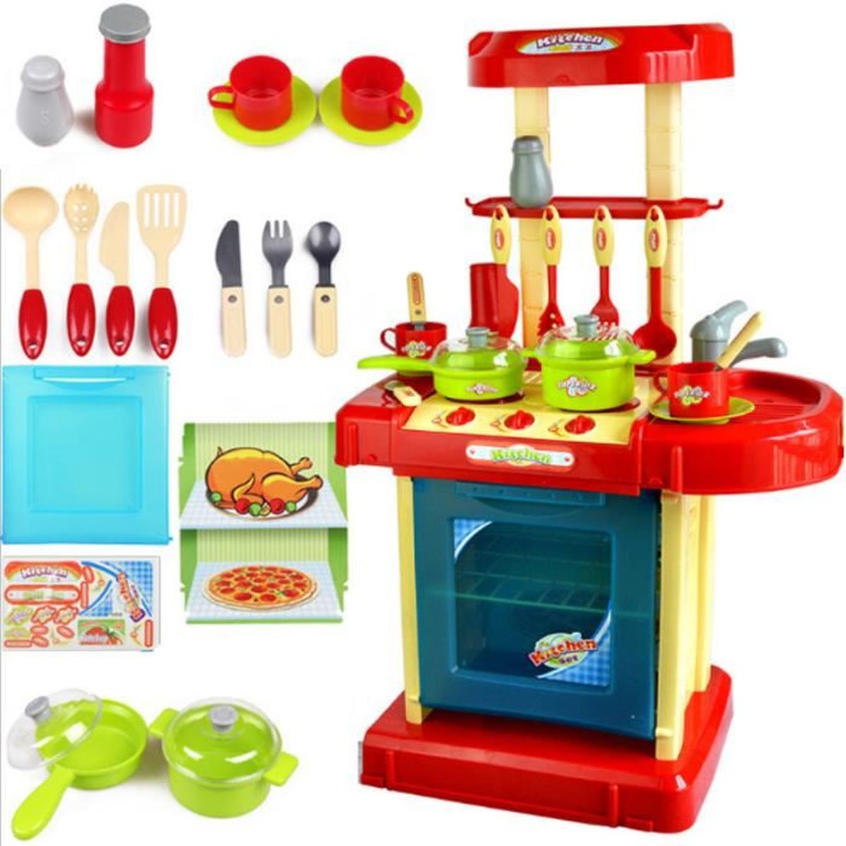 Jouet de Cuisine Enfant Jeu d’Imitation Jouet de Rôle du Chef avec Son ...