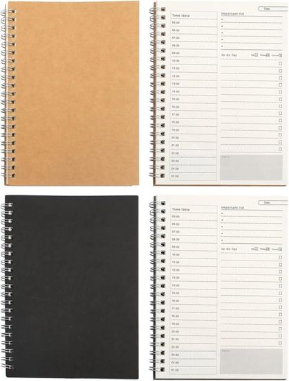 Agenda Journalier, 4Pcs Cahiers Classique, 100 Pages/50 Feuilles, To Do ...