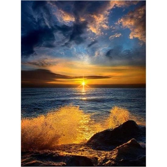 Broderie Diamant Paysage Coucher De Soleil,Diamond Painting Grand ...