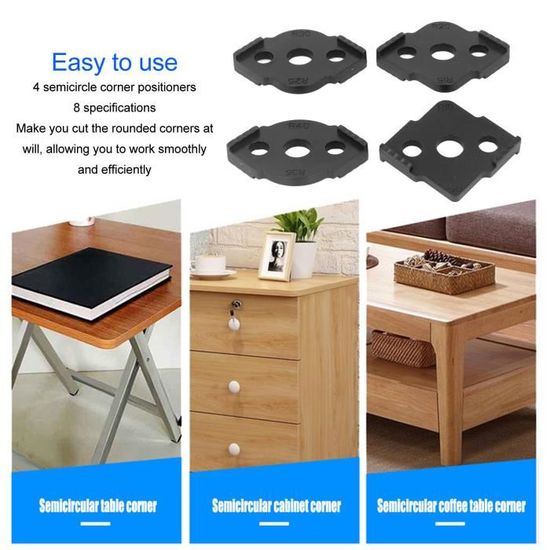 CHE - Gabarit de rayon de coin 4 pcs modèle de routeur de gabarit de ...