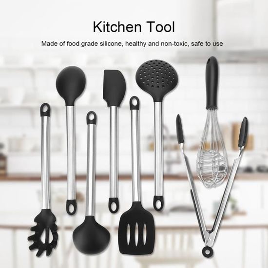 YOSOO Stainless Steel+Food Grade Silicone Cooking Utensil, Kitchen ...