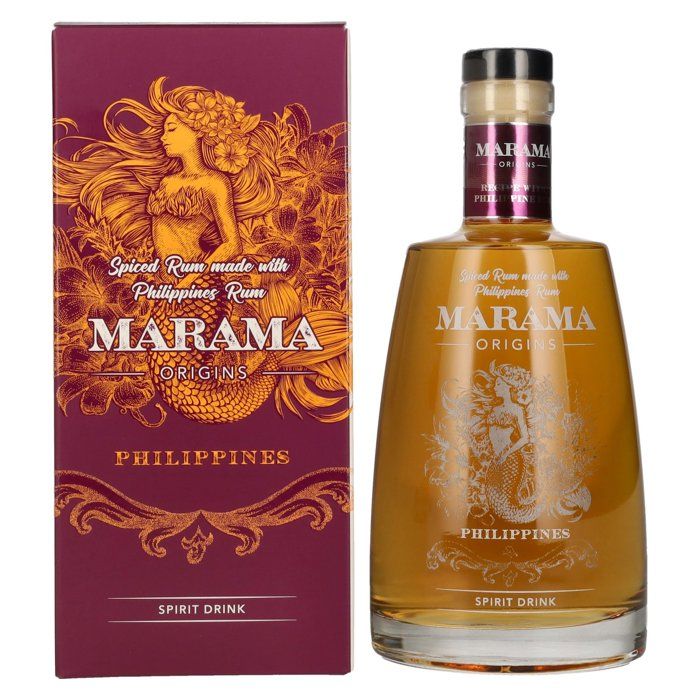 Marama ORIGINS Philippines Spiced Rum 40% Vol. 0,7l en boîte cadeau ...