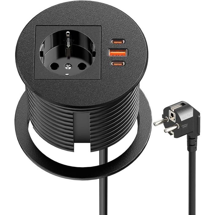 Prise encastrable avec USB C PD 35 W, Prise de Plan de Travail, avec 2 ...