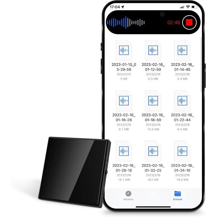 Mini Enregistreur Vocal 128 Go avec Triple réduction du Bruit ...