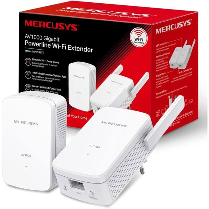 Adaptateur réseau CPL WiFi - SWROSE -MP510 Kit TP-Link CPL 1000 Mbps ...