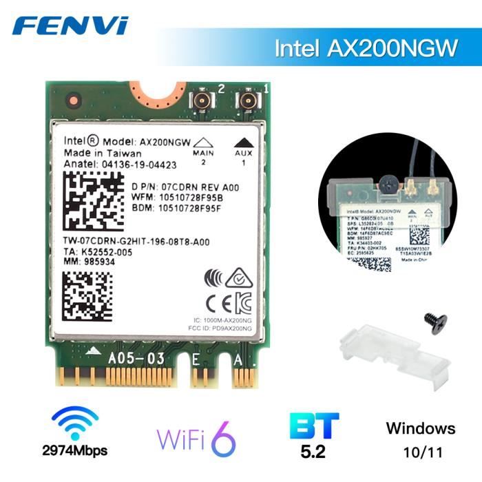 Ax200ngw - Carte Réseau Wi-fi 6 Intel Ax200 802.11ax, 3000-5ghz, 5.2 Mb ...