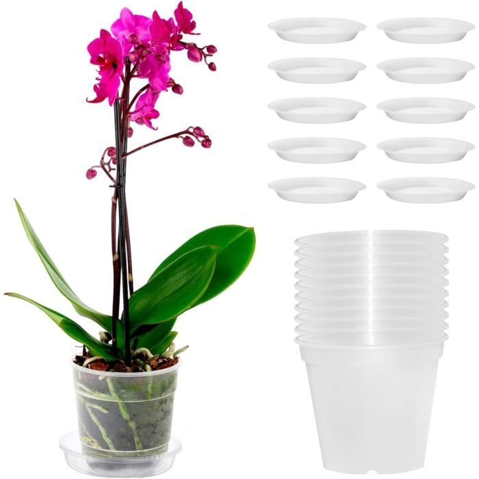 10 Pièces Pot Transparent Orchidée, Pot Pour Orchidee, Pot D'Orchidée ...