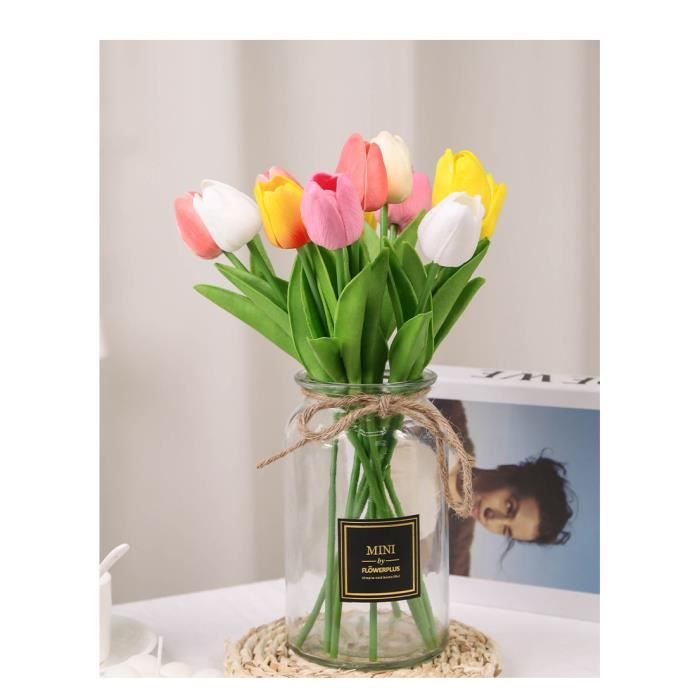 10 tulipes artificielles, tulipes décoratives de printemps, cuisine ...