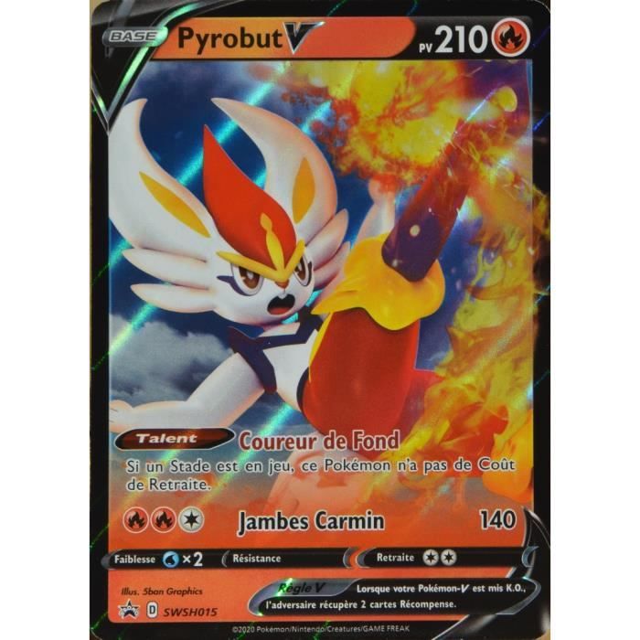Carte Pokémon SWSH015 Pyrobut V 210 PV - HOLO Promo NEUF FR - Cdiscount ...