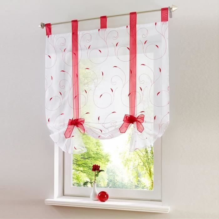 Rideaux Voilages Fenetre Store Romain Broderie Rideau Intérieur pour ...