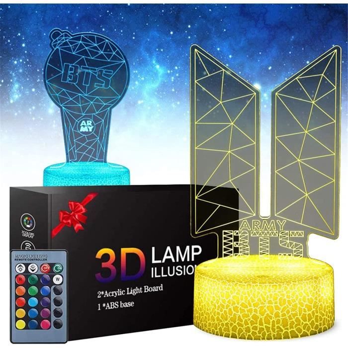 Lampe De Nuit Led Illusion 3D Bts Bangtan Cadeaux 16 Couleurs ...