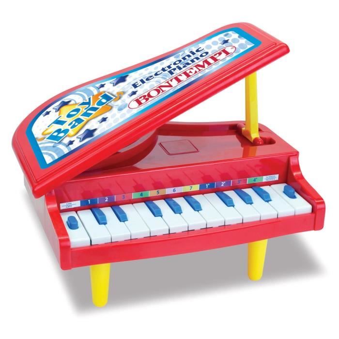 Piano électronique Bontempi 11 touches 21,5 cm rouge - Instrument de ...