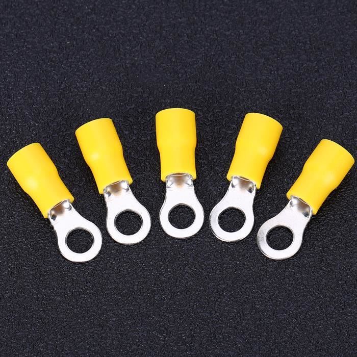 Cikonielf Connecteur de borne à sertir Borne à sertir électrique jaune, isolation forte en ...