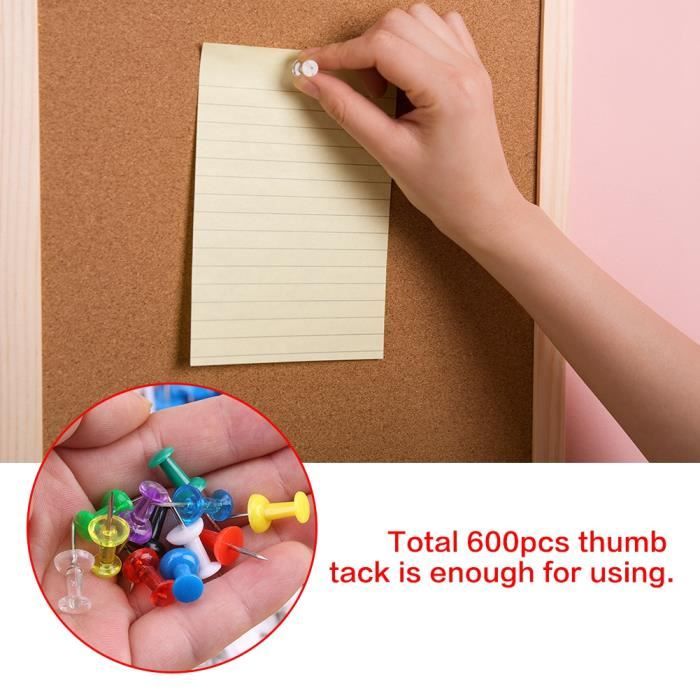 Punaises blanches 600pcs punaises en plastique multicolores punaises ...