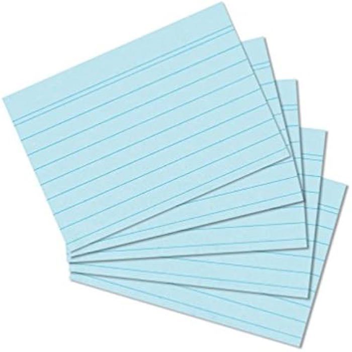 Lot de 100 fiches bristol HERLITZ Format A4/A5/A6/A7/A8 A7 ligné liniert bleu - Cdiscount Beaux ...