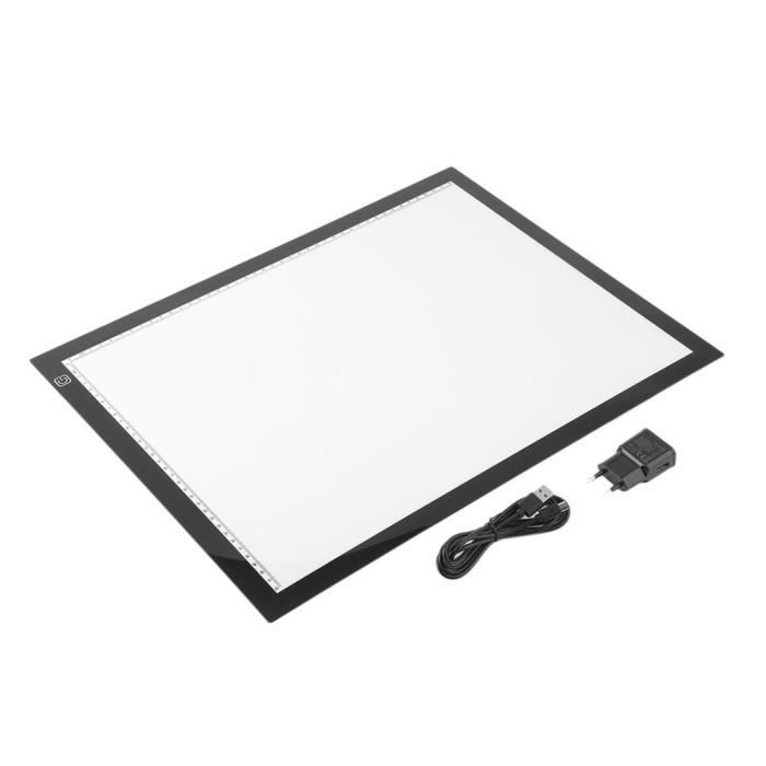 A3 LED Tablette lumineuse à dessin Table à Dessin 5mm avec luminosité ...