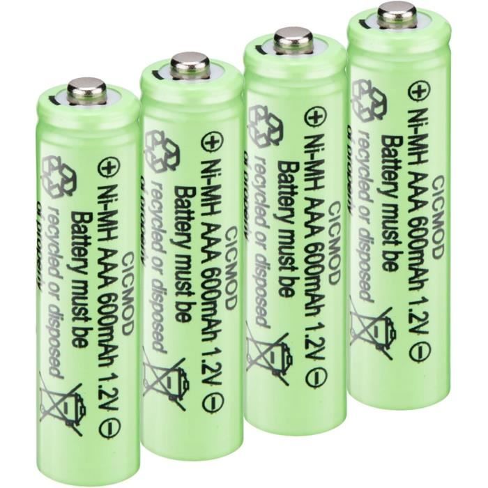 Piles Rechargeables Ni-Mh Aaa 600Mah Hr03 1.2 V Batterie Rechargeable ...