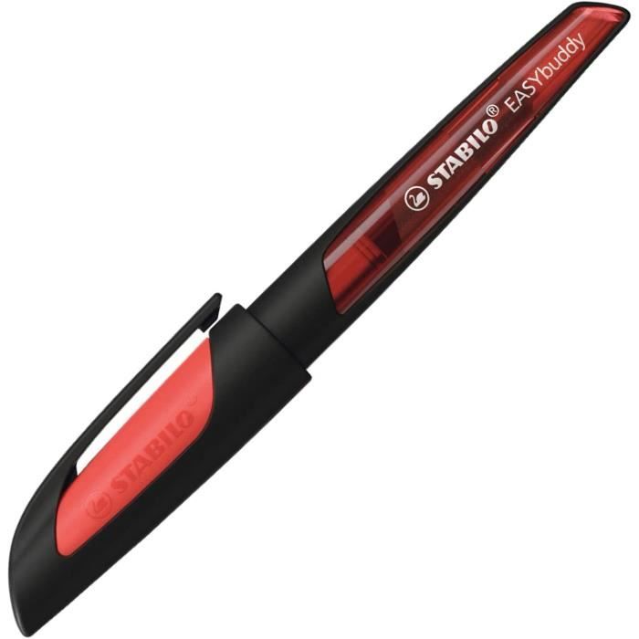 STABILO EASYbuddy Stylo scolaire avec plume pour débutant en noir-rouge ...