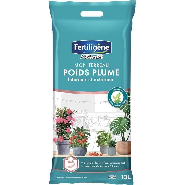 FERTILIGENE Terreau Poids Plume Intérieur Extérieur, 10L17 - Cdiscount ...