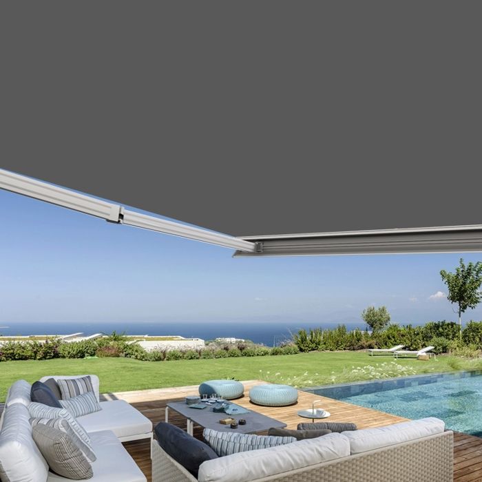 Store banne coffre intégral 2,5 x 2 m motorisé et manuel extérieur pour ...