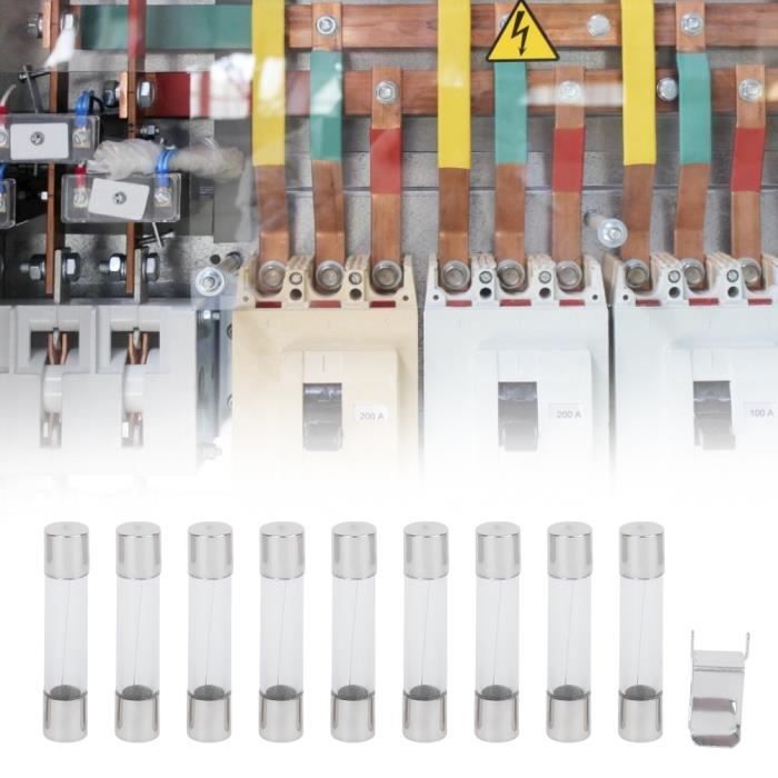 TMISHION Fusible de tube 82Pcs 6x30mm 250V 0.5A ~ 30A Fusible en tube de verre avec porte ...