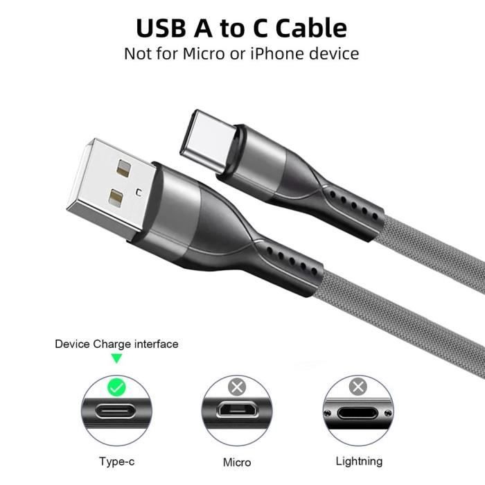 Câble USB-C Charge Rapide 3A pour Xiaomi Redmi 14C 13C 12 5G 11A 10C 9 ...
