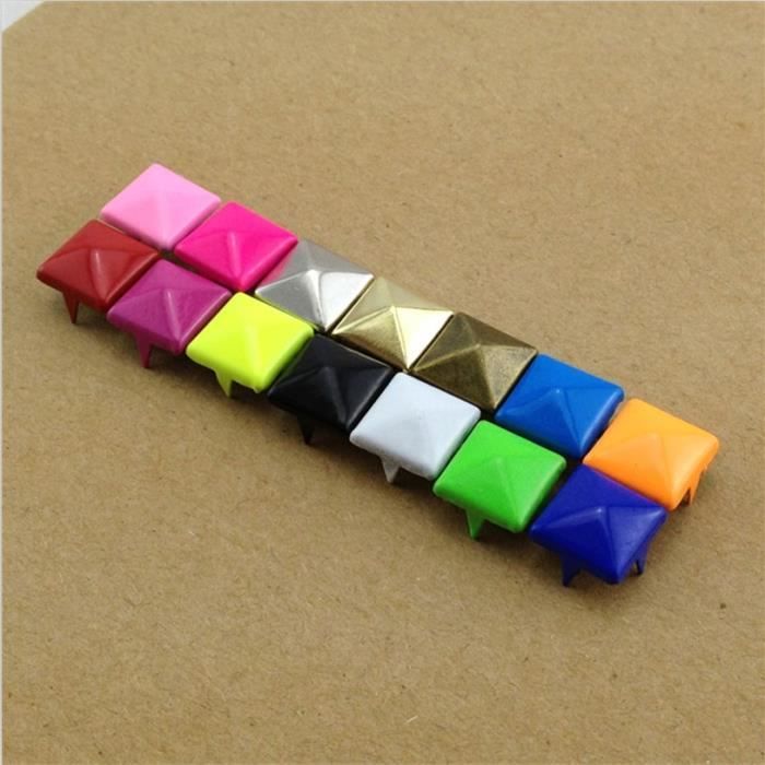Rivets,Pyramide Punk, 100 pièces de couleurs mélangées, clous et ...