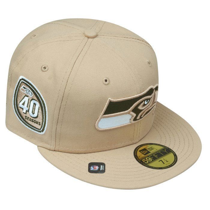 New Era 59Fifty Fitted Cap ANNIVERSARY NFL Teams beige rifle Seattle ...