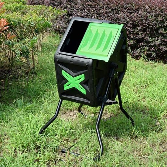 Composteur de Culbutage Poubelle à Compost D'extérieur Bac à Déchets ...