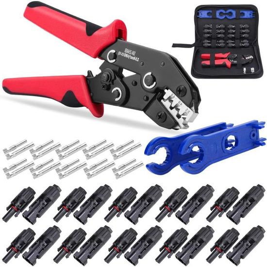 Lot De 10 Pinces À Sertir, Pince À Sertir, Connecteur Solaire, 2 Clés À Sertir, Outil De ...
