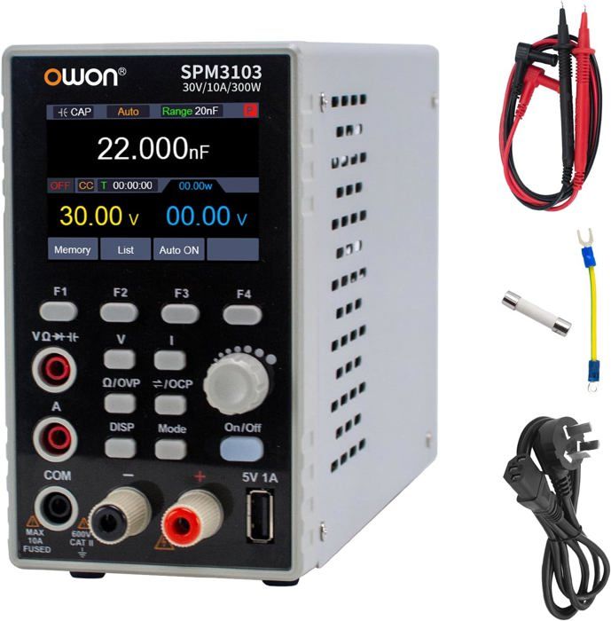 SPM3103 Alimentation 2 en 1 et multimètre (0-30 V, 0-10 A) Alimentation CC variable ...