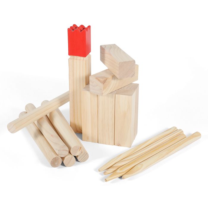 Ikodm Kubb Jeu viking jeu de lancer en plein air en bois Ensemble de ...