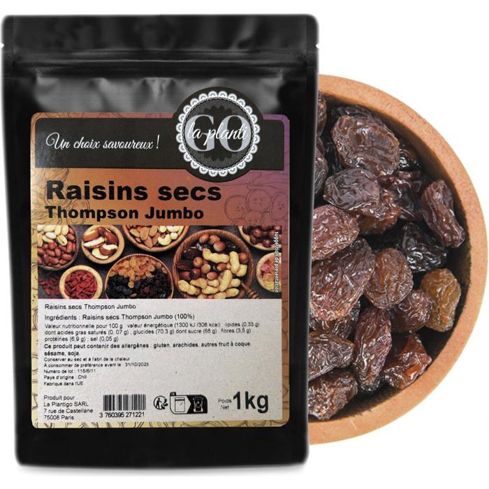 Raisins secs Thompson Jumbo 1 kg - LA PLANTIGO - Cdiscount Au quotidien