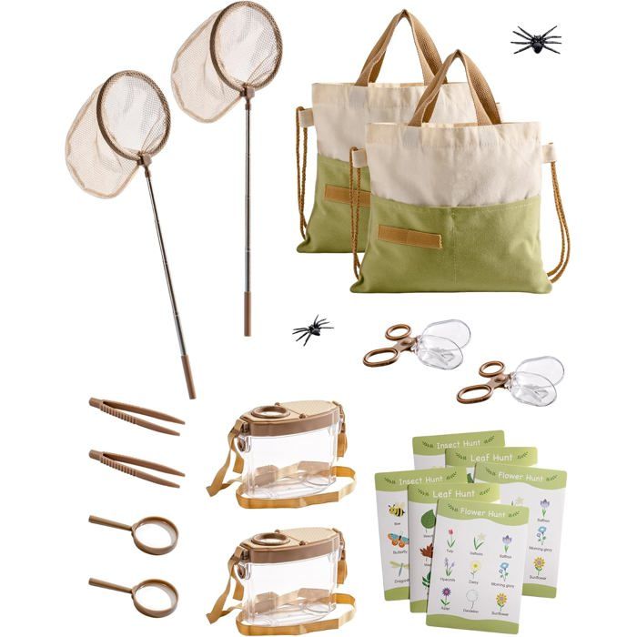 Kits de Capture d'Insectes ROBOTIME Lot de 2 avec Filet, Loupe et Sac ...
