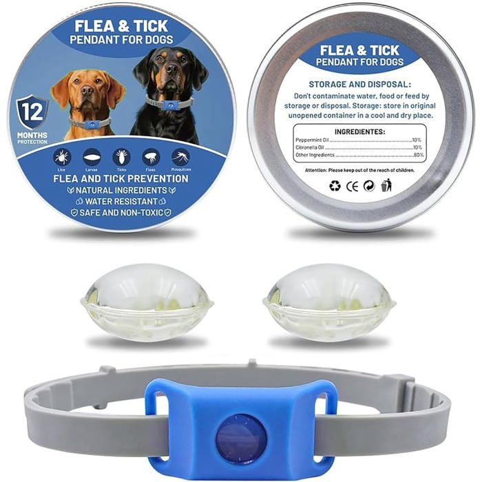 Virex® Bleu-1pcs Pets Collier Anti Puce et Tique Naturel pour Chien ...