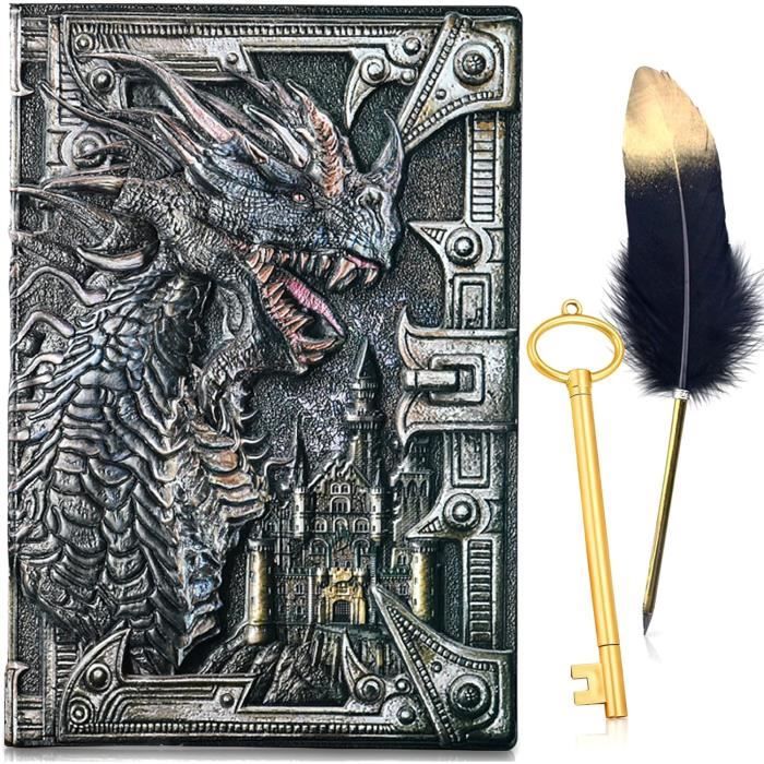 Vintage DND Cahier Dragon Carnet de Notes Journal DND Dragon en Silver ...