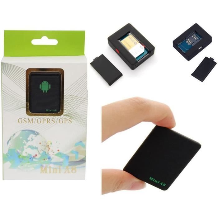 Mini Tracker A8 GPS Traceur GPS, micro-espion GSM, écoute vocale ...