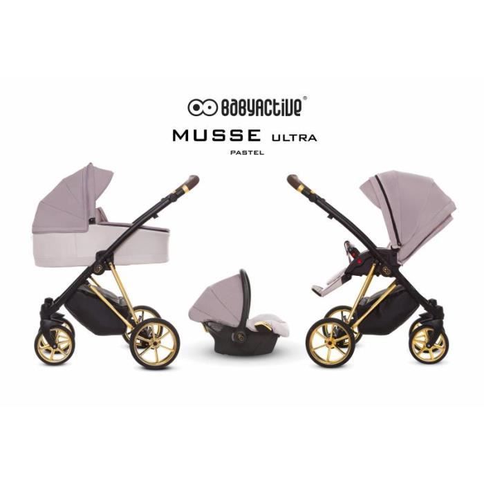 Poussette trio musse ultra pastel châssis gold - Cdiscount Puériculture ...