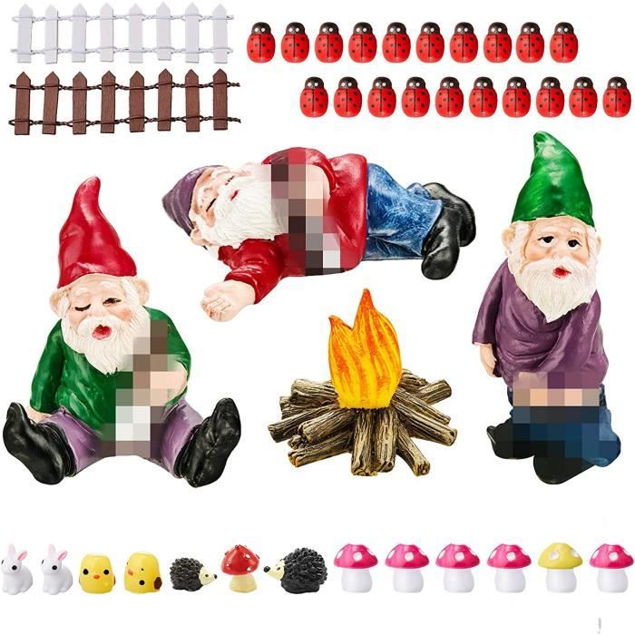 Statue de Nain de Jardin en Résine - Décoration Drôle Gnomes Ornements ...