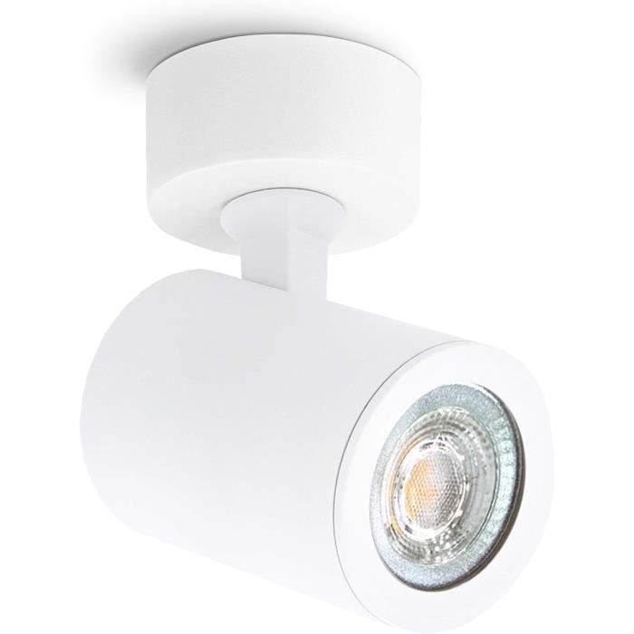 Tenjo Spot Mural Rond Blanc Avec Led Gu10 6 W Blanc Chaud - 230 V ...