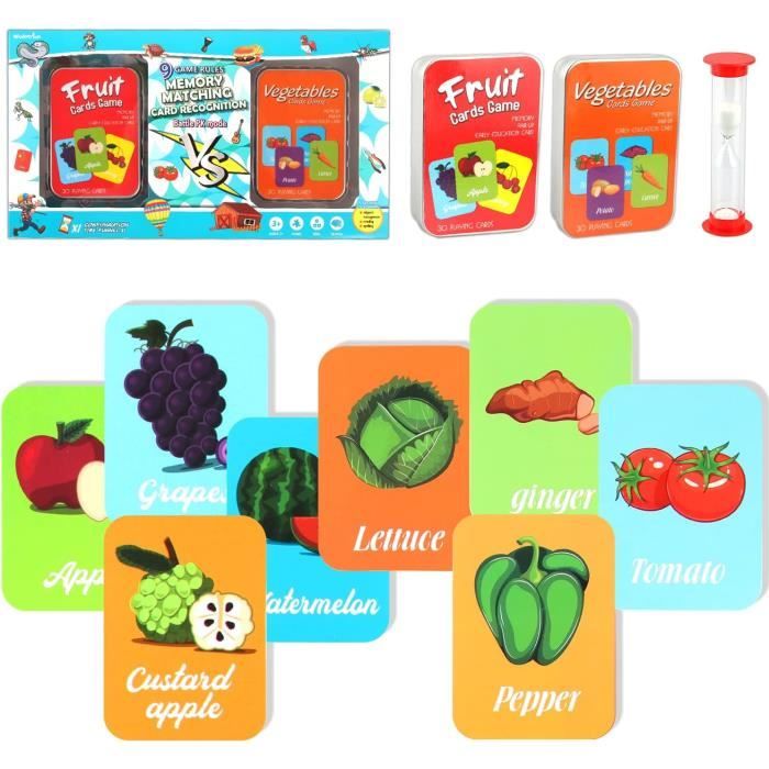 60Pcs Jeu De Memoire Cartes, Jeu De Carte Educatif, Mon Premier Mémo ...