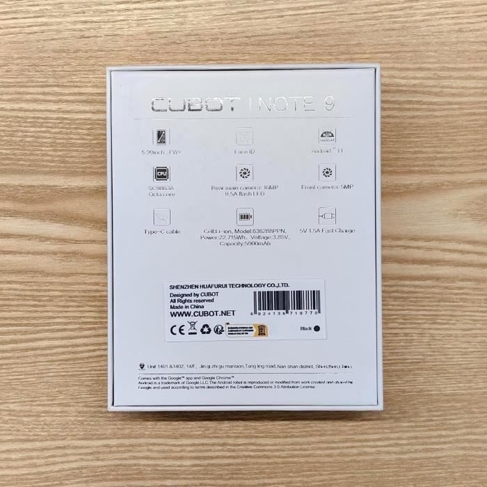 CUBOT Note 9 Smartphone 4G Double SIM Android 11 Téléphone Portable 5 ...
