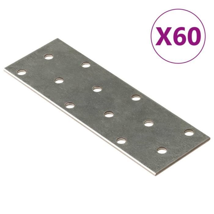 EQUERRE DE FIXATION - Plaques perforées 60 pcs 2 mm 120x40 mm acier ...