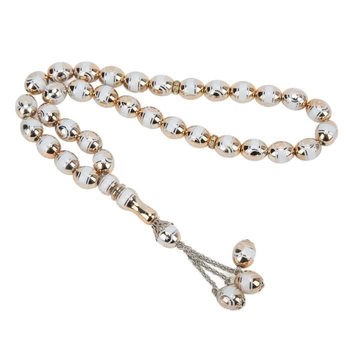 Drfeify chapelet musulman Chapelet Blanc Beige Lac Bleu Vert Couleur ...