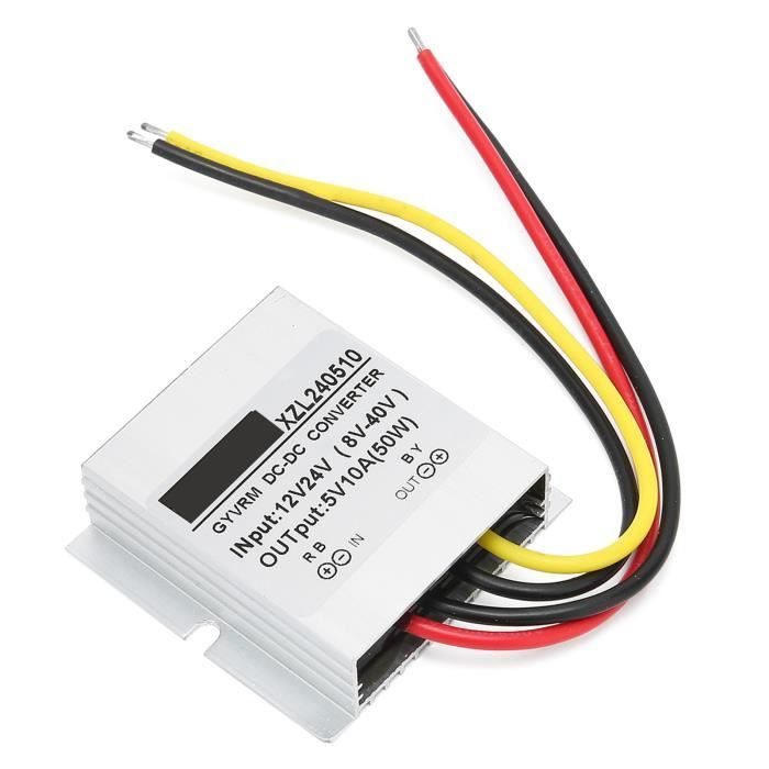 Duokon Réducteur de tension CC Réducteur de tension DC-DC 24V à 12V 10A 120W Convertisseur de ...