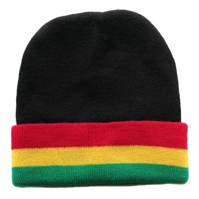 Bonnet Femme Homme Rasta Jamaique Reggae Afrique Drapeau Noir ...